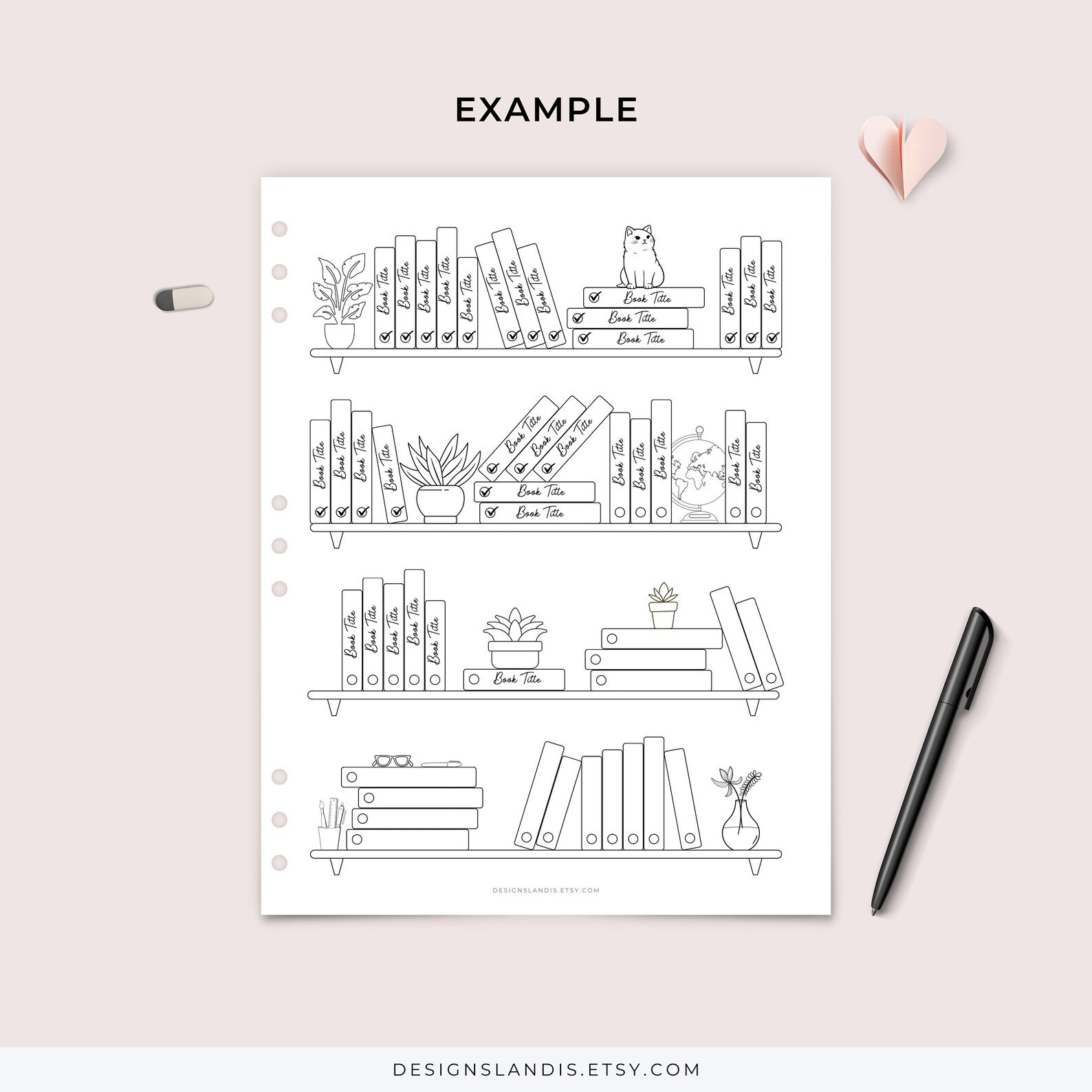 Bookshelf Reading Tracker Printable, Bookshelf Tracker, Reading Log ...