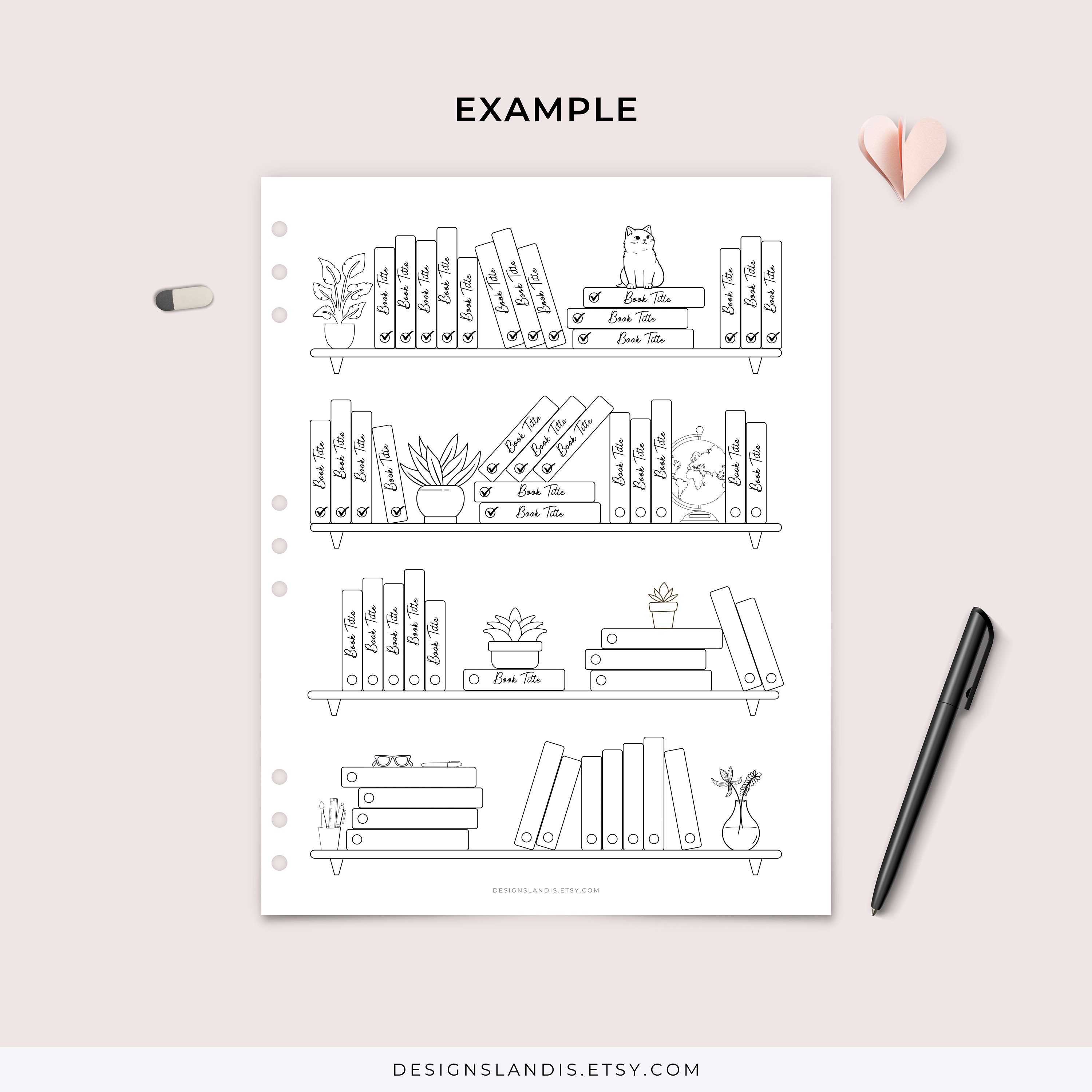 Bookshelf Reading Tracker Printable, Bookshelf Tracker, Reading Log ...