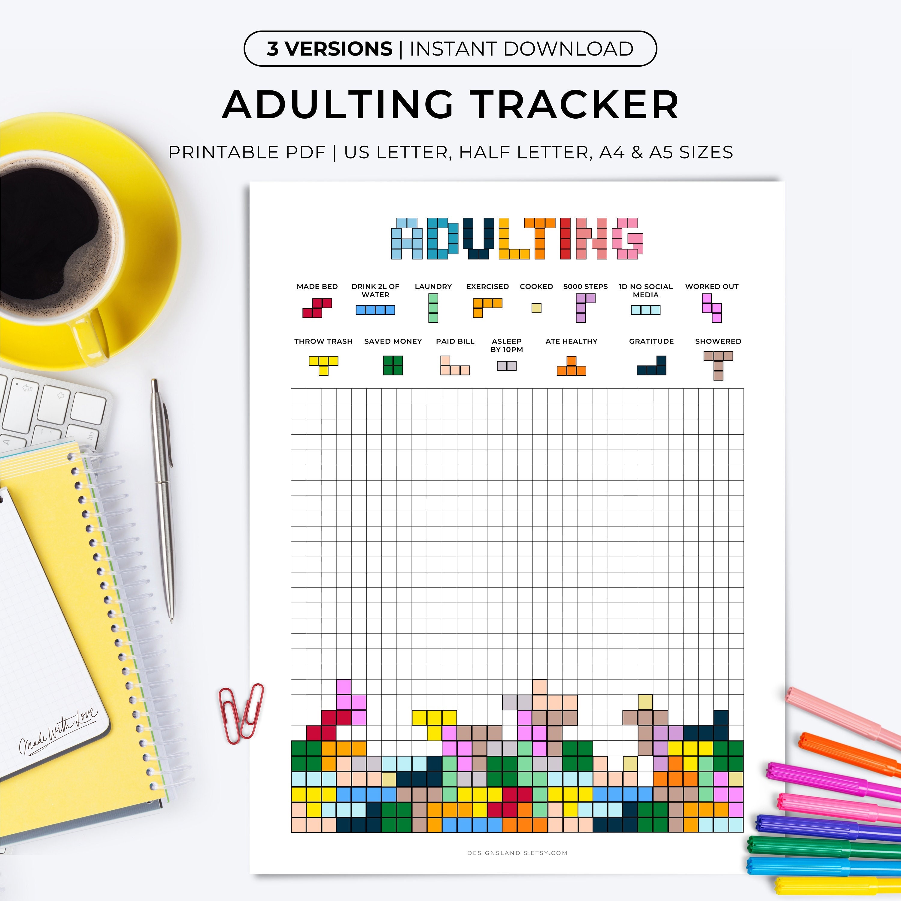Adulting Tracker Printable, Adult Task Tracker, Adultris Tracker ...