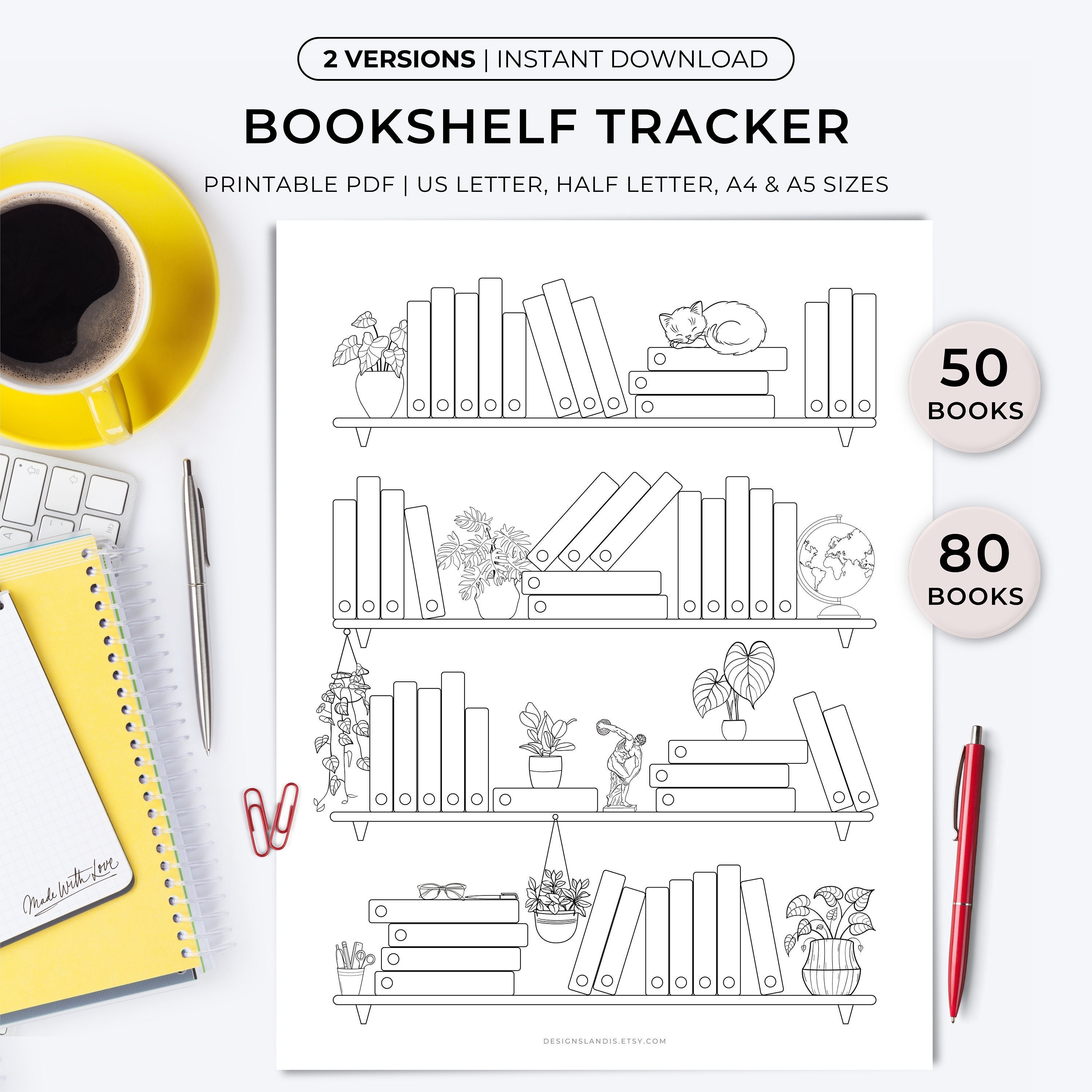 Bookshelf Reading Tracker Printable, Bookshelf Tracker, Reading Log ...