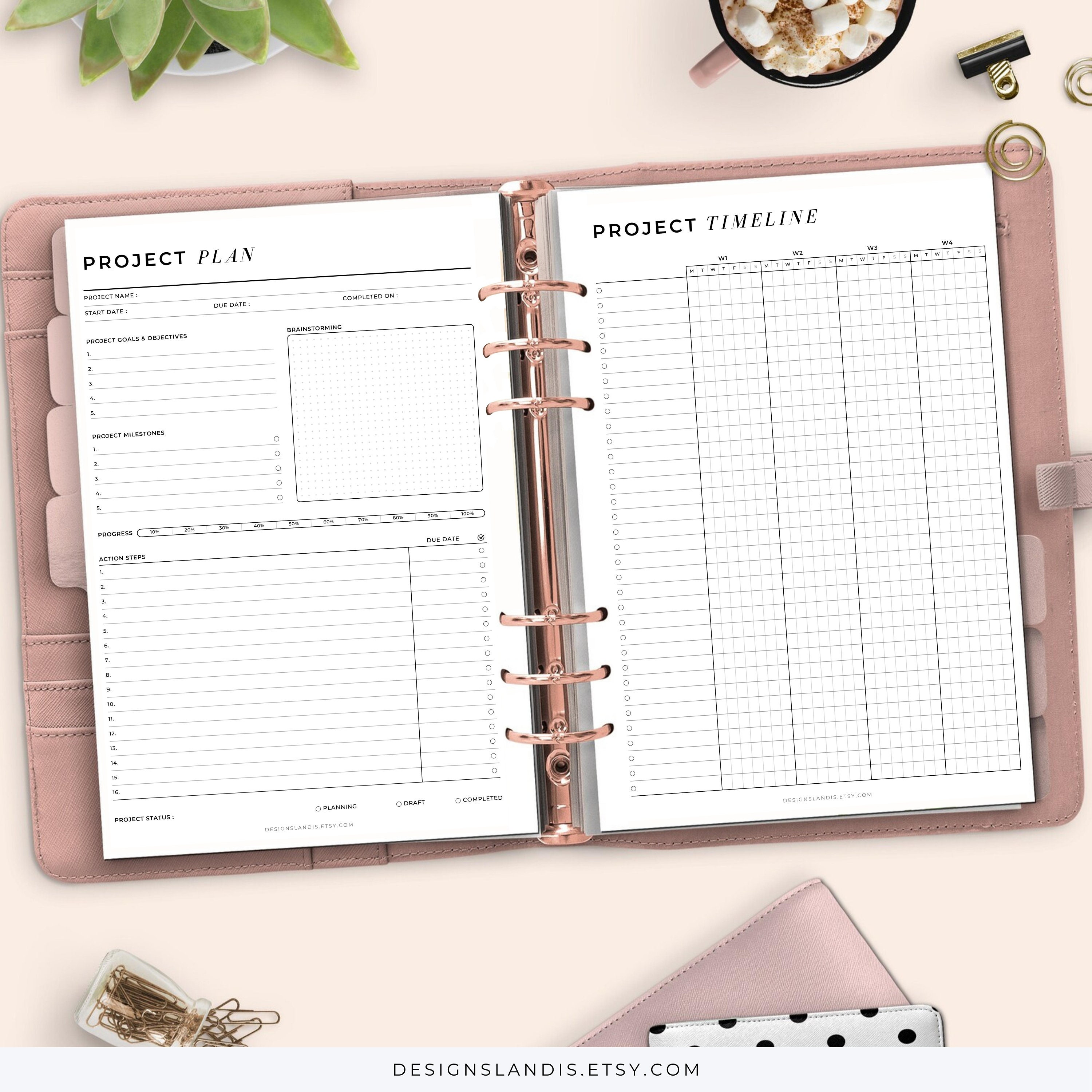 Project Planner Printable, Project Management, Project Schedule, Task ...