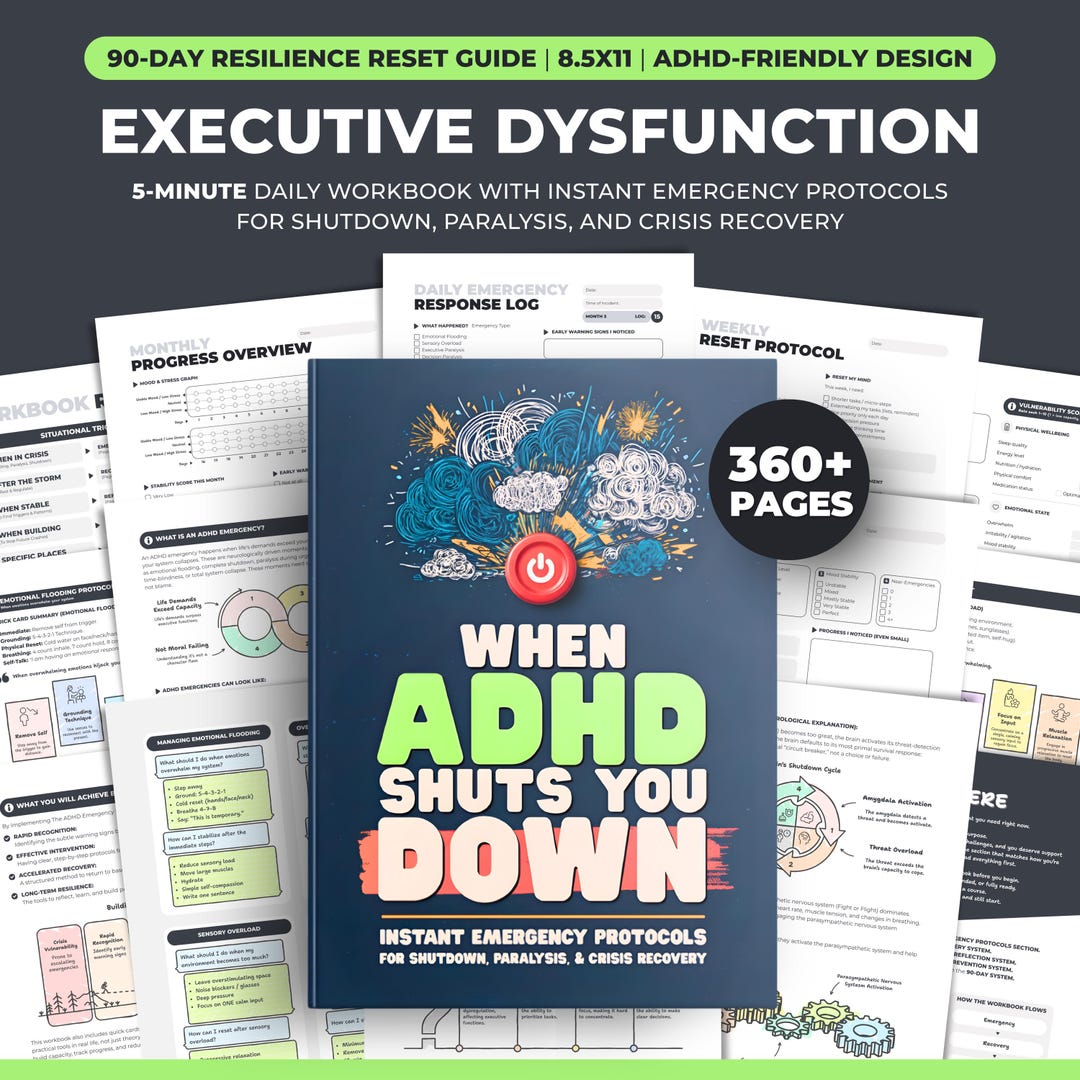 ADHD Executive Dysfunction Workbook. Emotional Regulation. Self ...