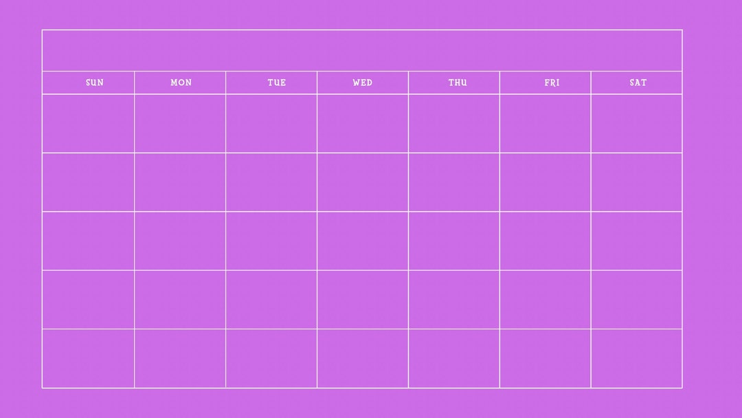 Purple Undated Calendar - Etsy