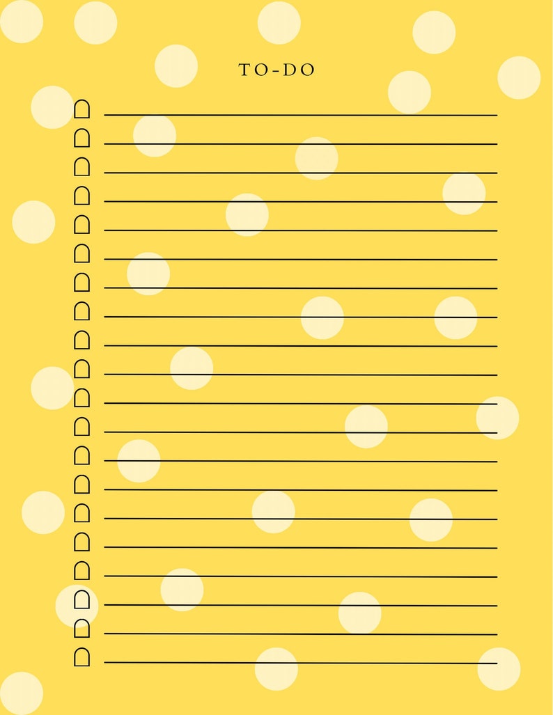 Yellow Polka Dot to Do List - Etsy
