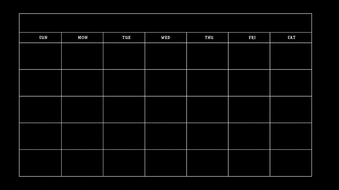 Black Undated Calendar - Etsy