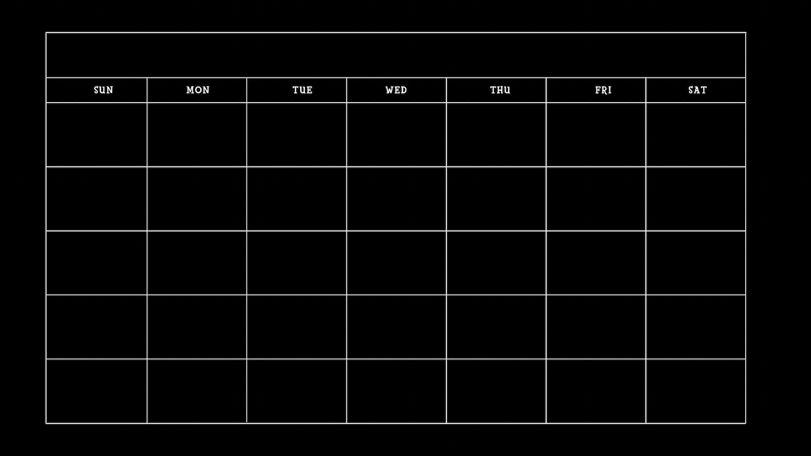 Black Undated Calendar - Etsy