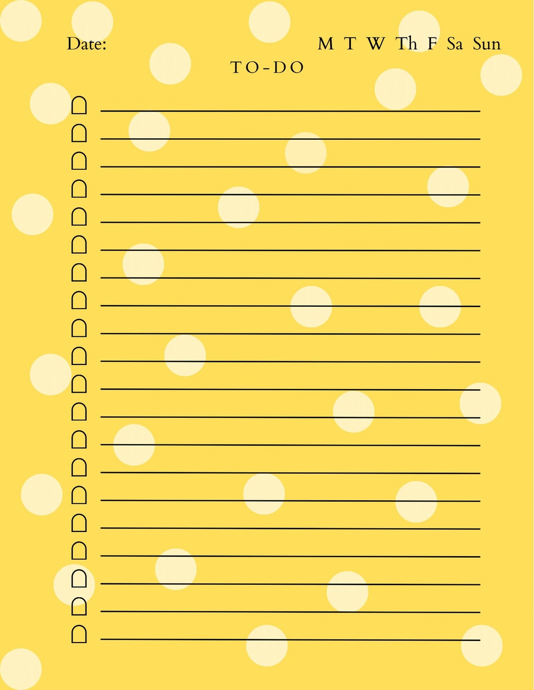 Yellow Polka Dot to Do List - Etsy