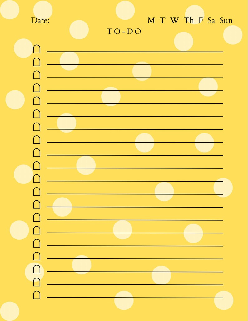 Yellow Polka Dot to Do List - Etsy