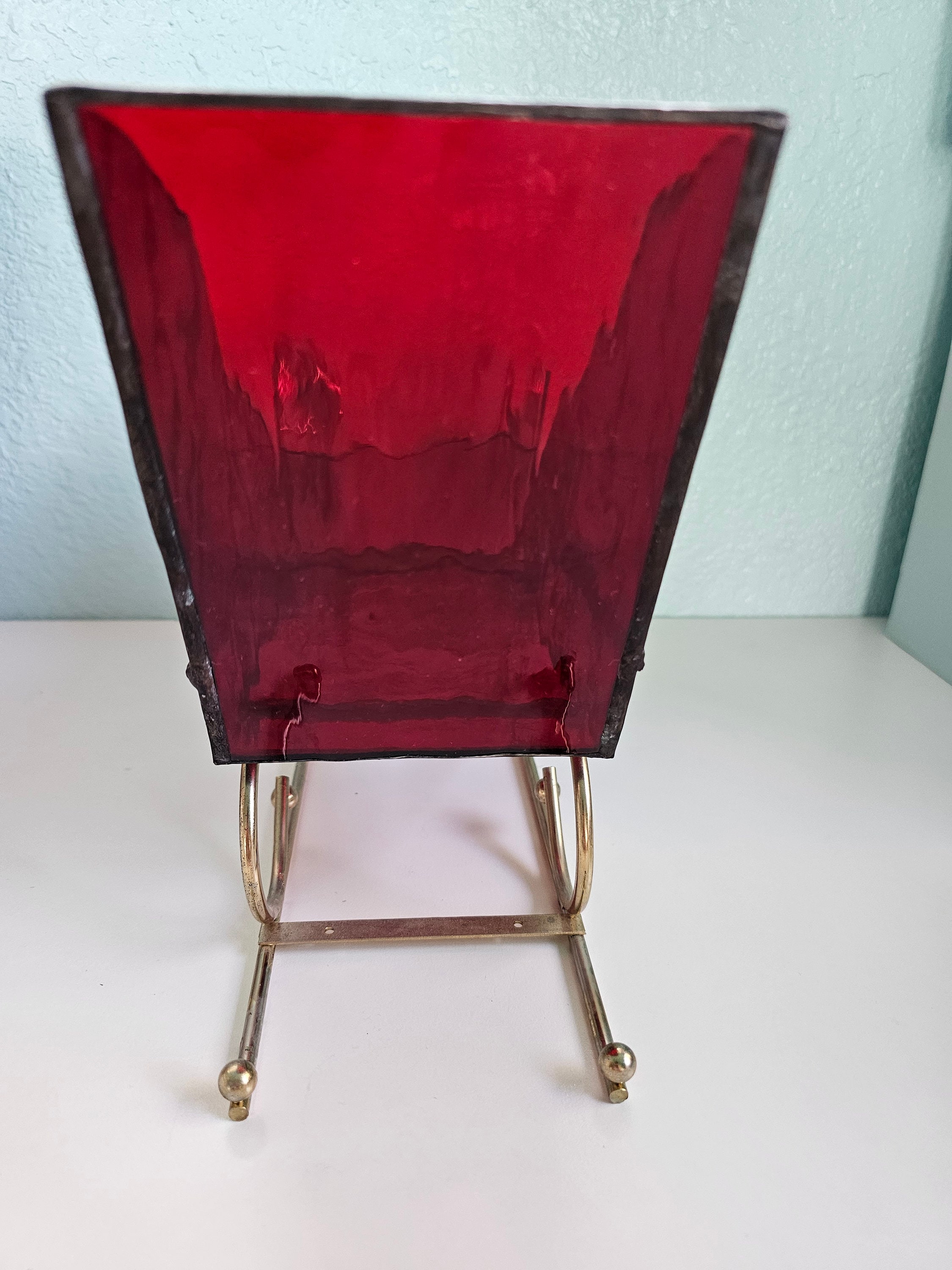 Vintage Large Stained Glass Decorative Sleigh - Etsy