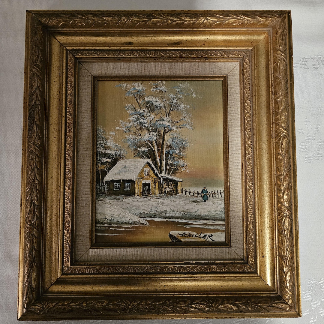 Vintage Schiller Original Oil Painting in a Beautiful Frame, Signed ...