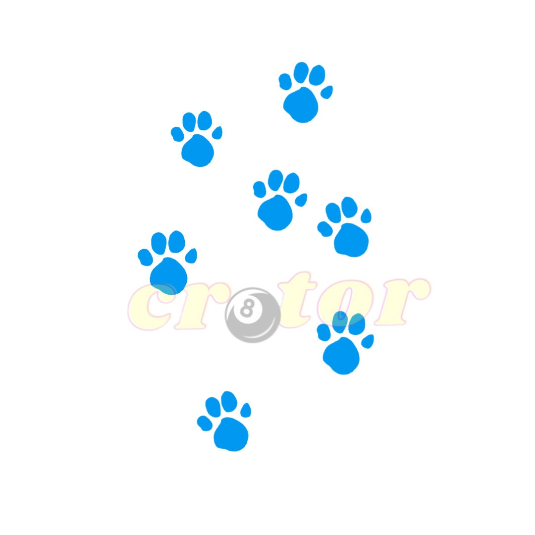 Blue Paw Print Stickers - Etsy