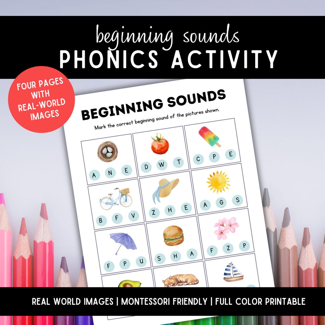 Beginning Sounds Phonics Worksheet | Early Reading | at Home Learning ...