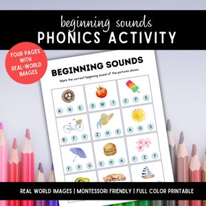 Beginning Sounds Phonics Worksheet | Early Reading | at Home Learning ...
