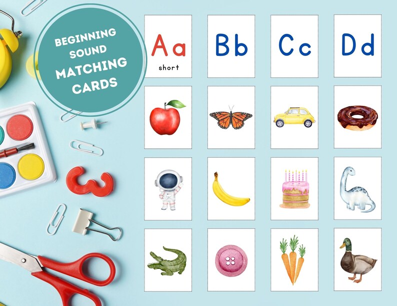 Beginning Sound Picture Match, Initial Sound Sort, Montessori Letters ...
