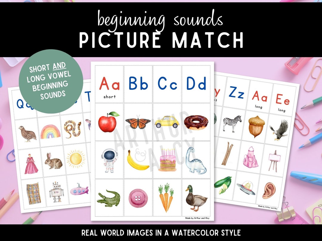 Beginning Sound Picture Match, Initial Sound Sort, Montessori Letters ...