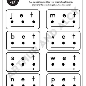 Tap and Blend Decoding Activity, Short Vowels, Early Childhood, CVC ...
