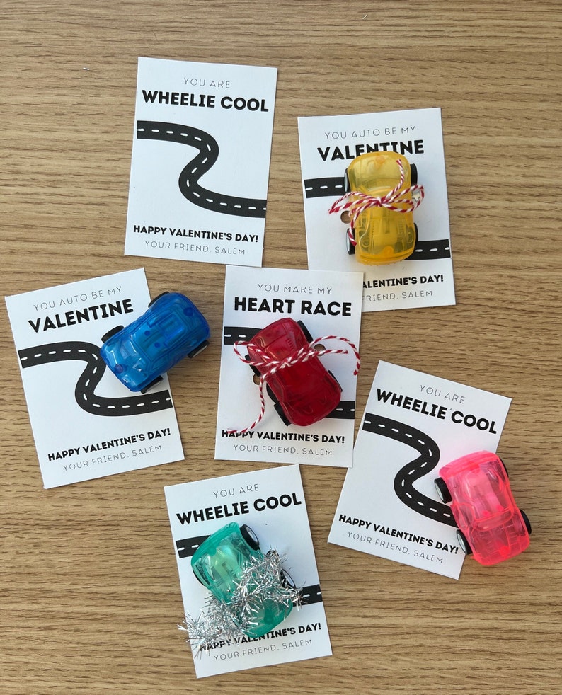 Kids Race Car Valentine Tag: Customizable Classroom Card (digital ...
