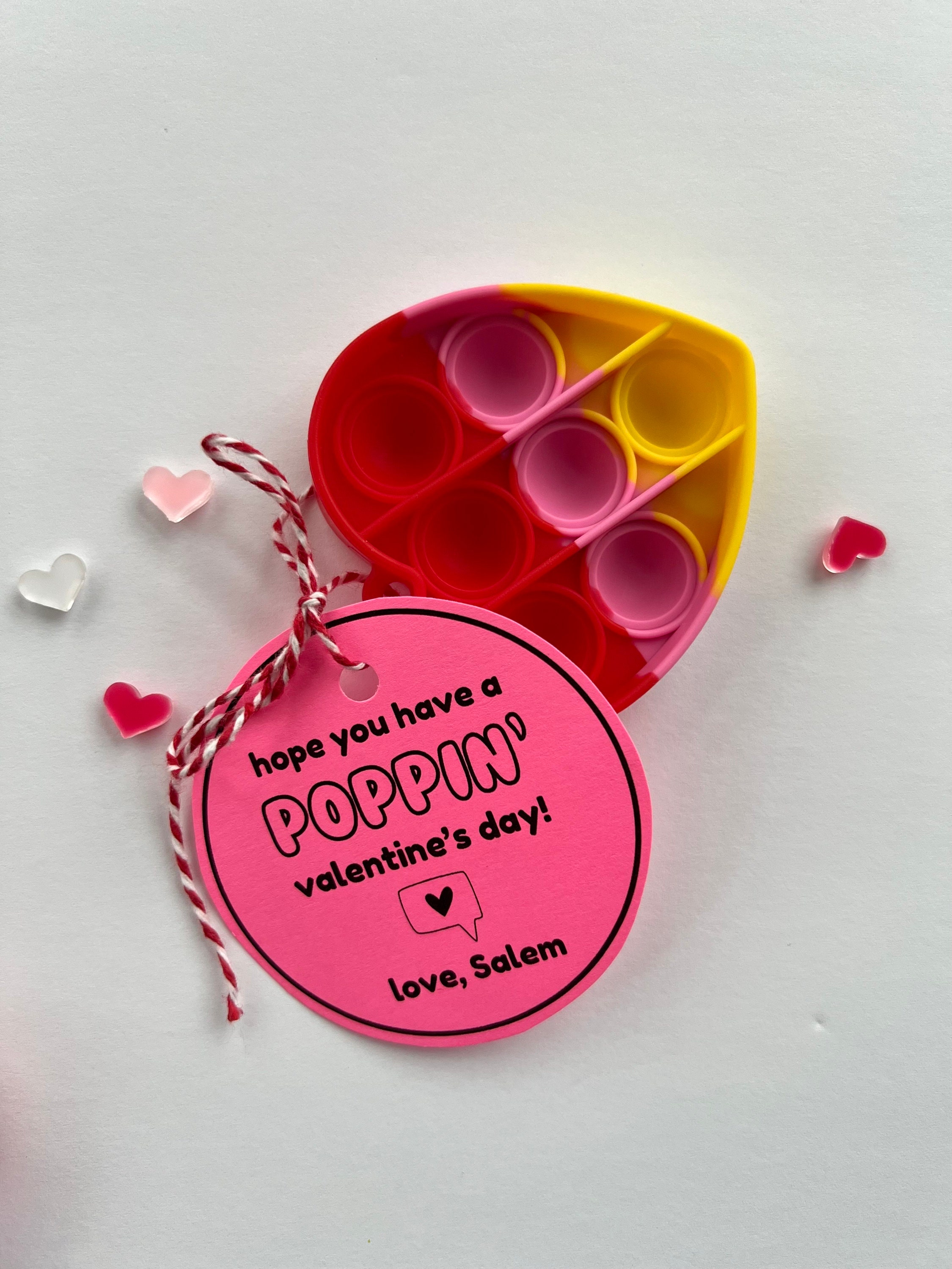 Pop It Valentine Tag Customizable Toddler Classroom Valentine Lollipop ...