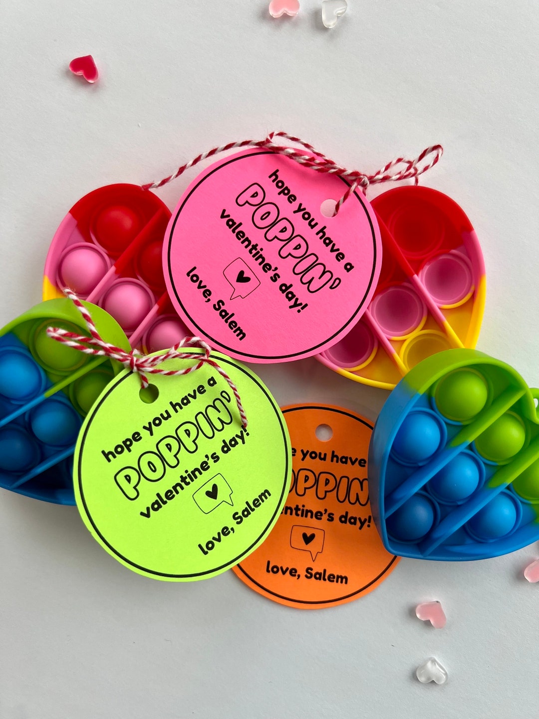 Pop It Valentine Tag Customizable Toddler Classroom Valentine Lollipop ...