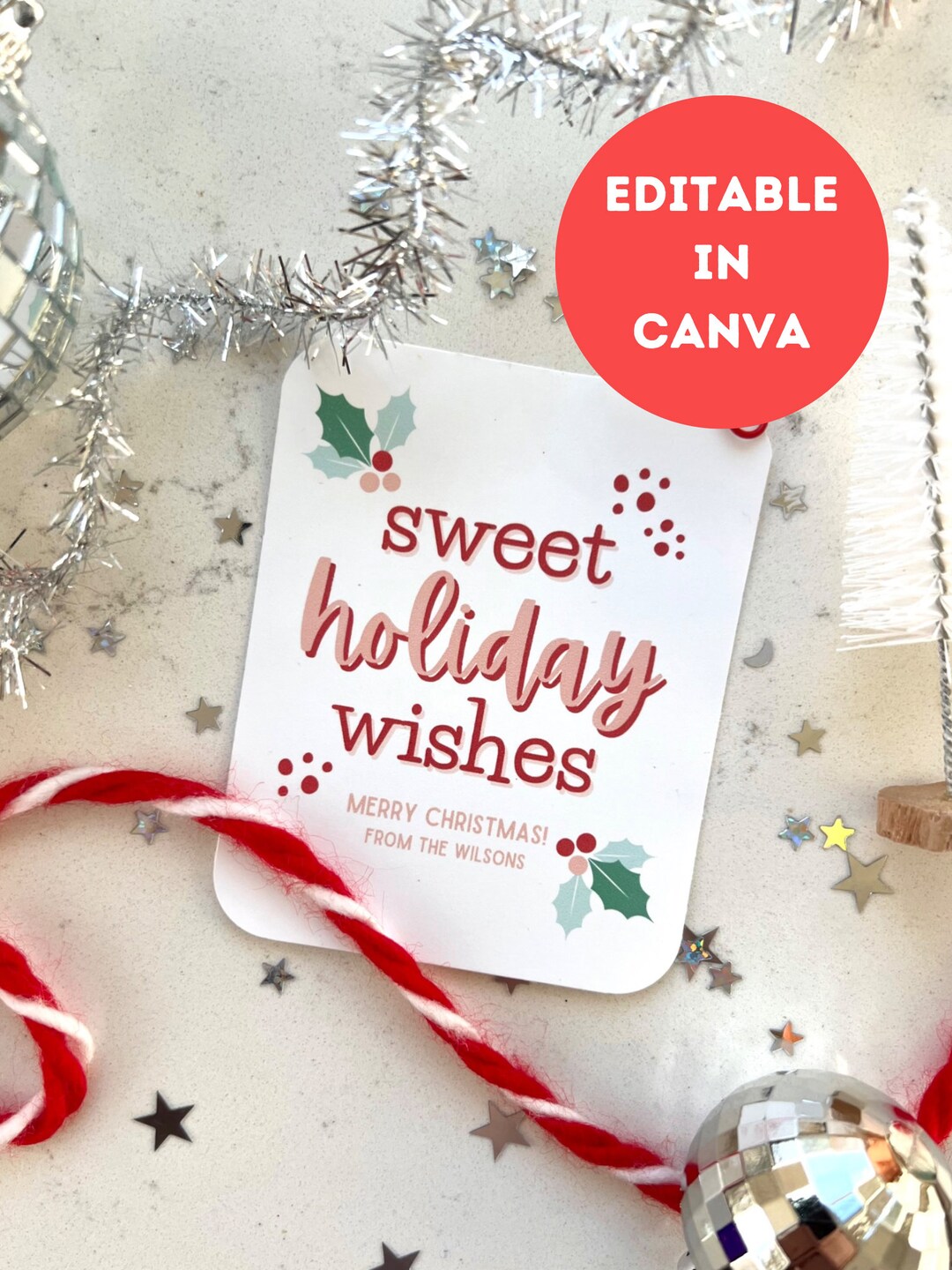 Customizable Christmas Gift Tag | Sweet Holiday Wishes (digital ...