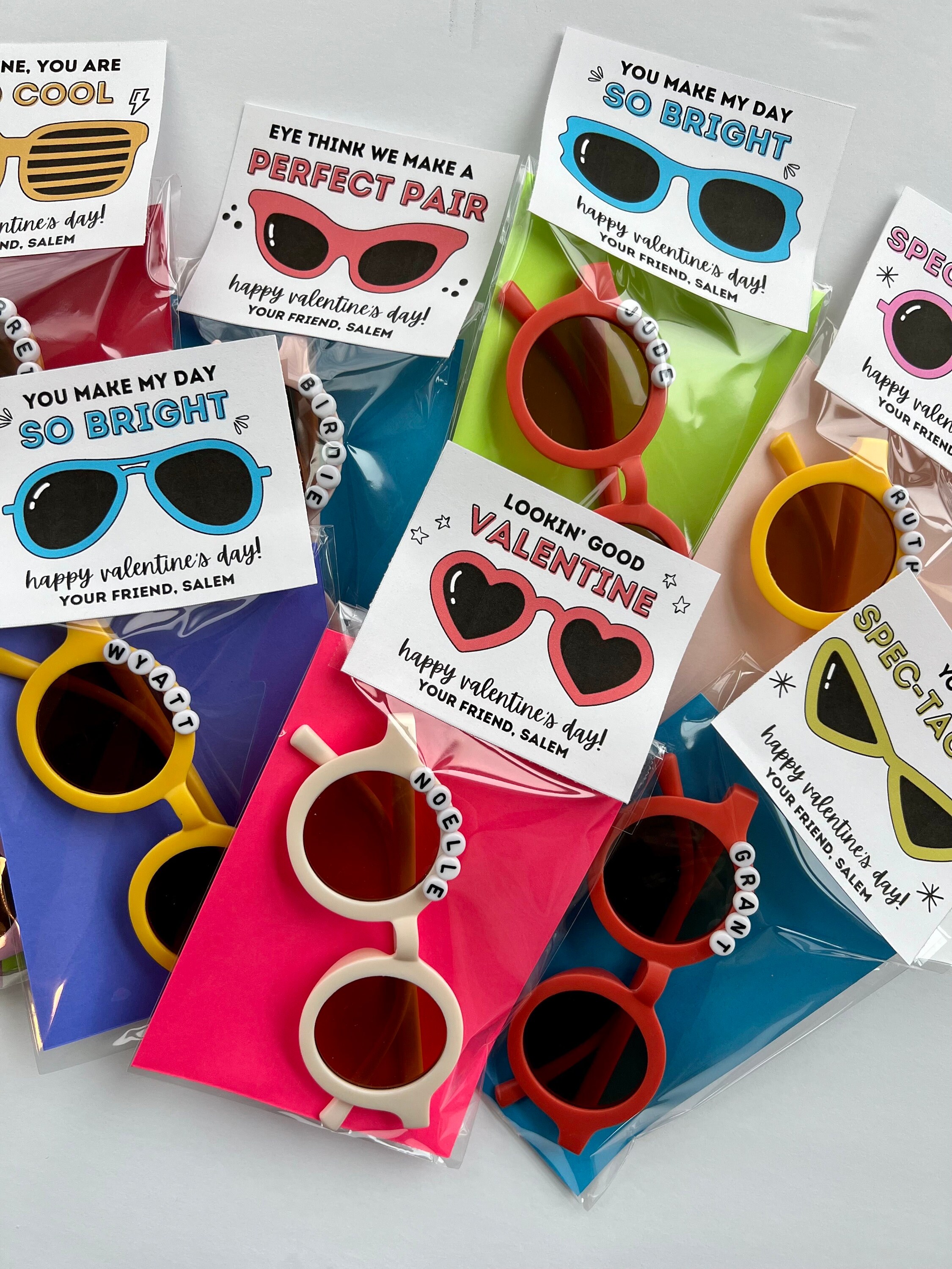 Kids Sunglasses Valentine Tag Customizable Toddler Classroom Valentine ...
