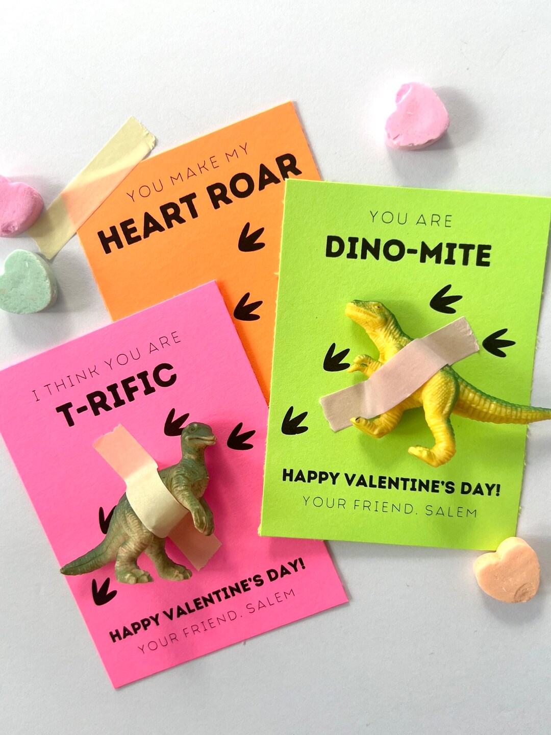 Dinosaur Valentine Cards: Customizable Classroom Valentines (digital ...