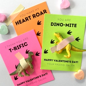 Dinosaur Kids Valentine Customizable | Classroom Valentine | Editable ...