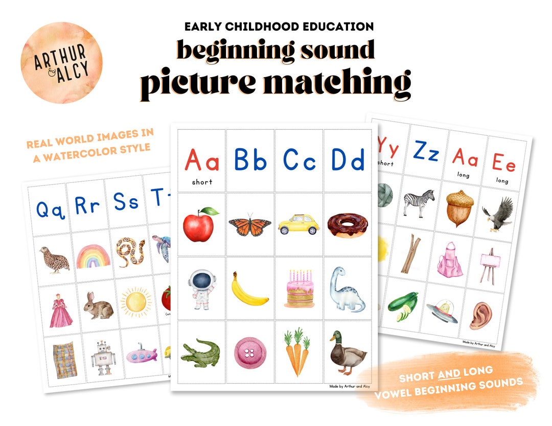 Beginning Sound Picture Match, Initial Sound Sort, Montessori Letters ...