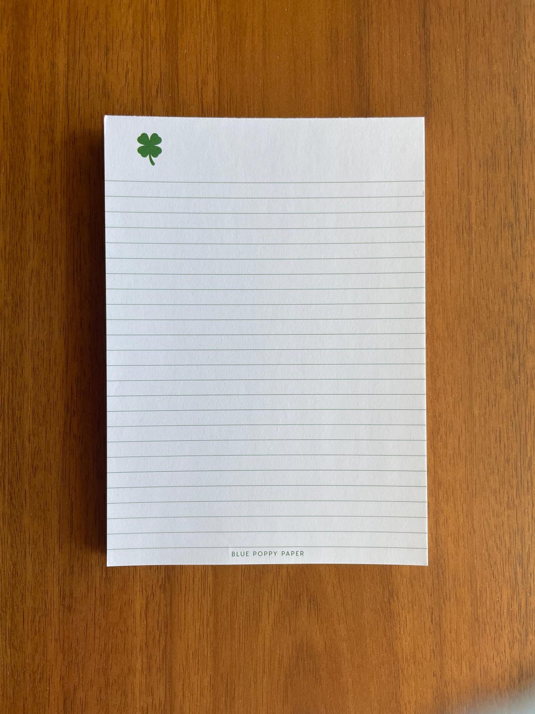 5x7 Lined Notepad Green Clover - Etsy