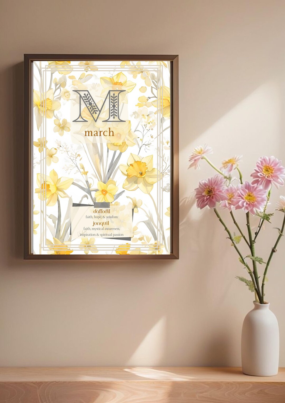 March Birth Month Flower A4 Digital Wall Art Daffodils & Jonquils ...