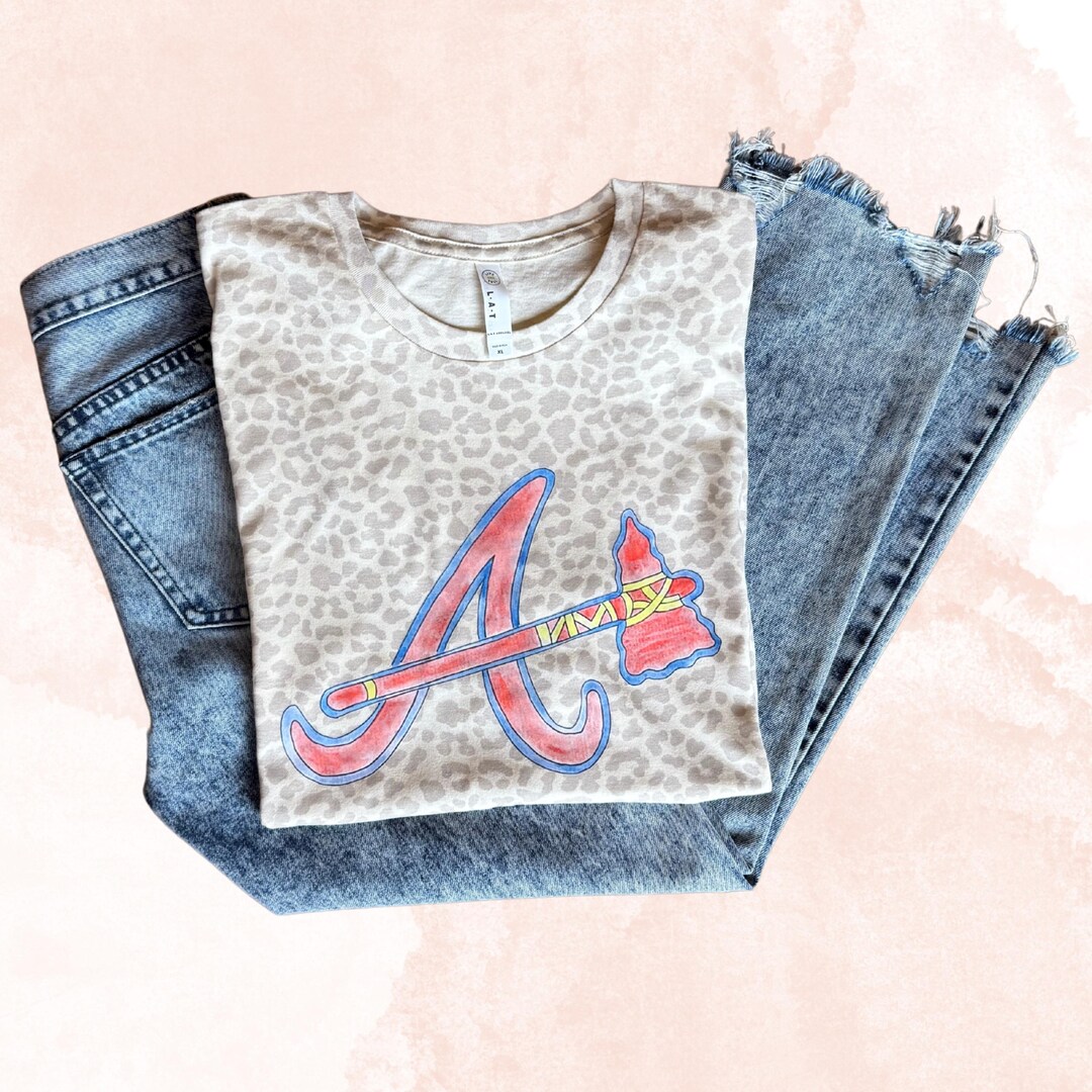 Atlanta Baseball Leopard Print T-shirt - Etsy