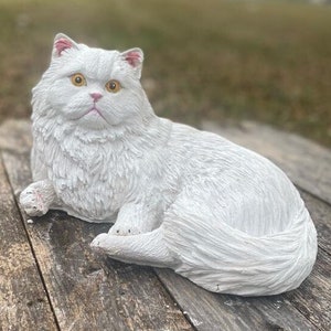 Life-size Concrete Persian Cat Statue , Finest Stone Finish, Christmas ...
