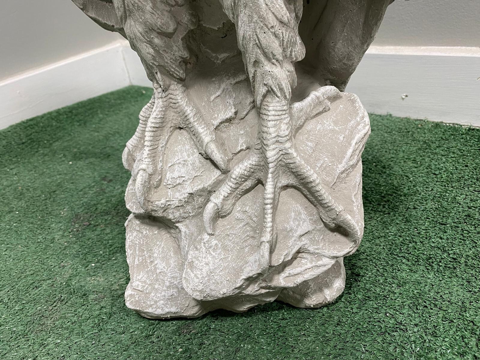 MASSIVE 70LB, 24" Concrete American Bald Eagle Statue, Weatherproof ...