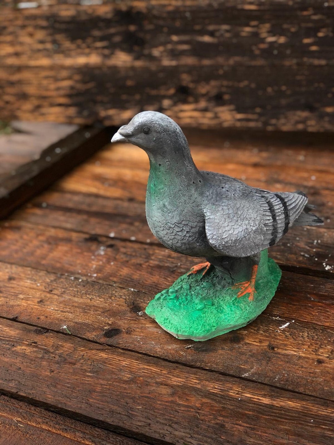 LIFE SIZE HANDMADE Stone French Pigeon Statue, Birds Garden Decor Home ...