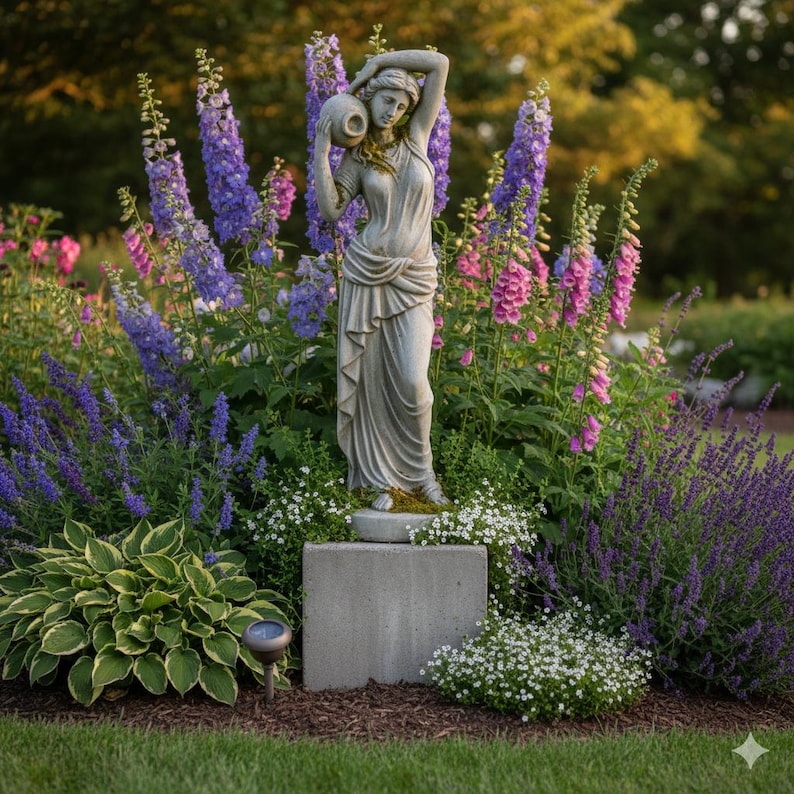 32" Concrete Dione Greek Goddess Statue - Large Outdoor Water Deity ...