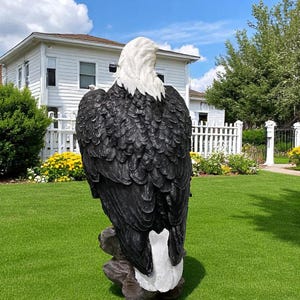 24" Solid Concrete Life-size American Bald Eagle Statue Eagle Statue ...