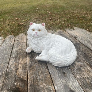 Life-size Concrete Persian Cat Statue , Finest Stone Finish, Christmas ...