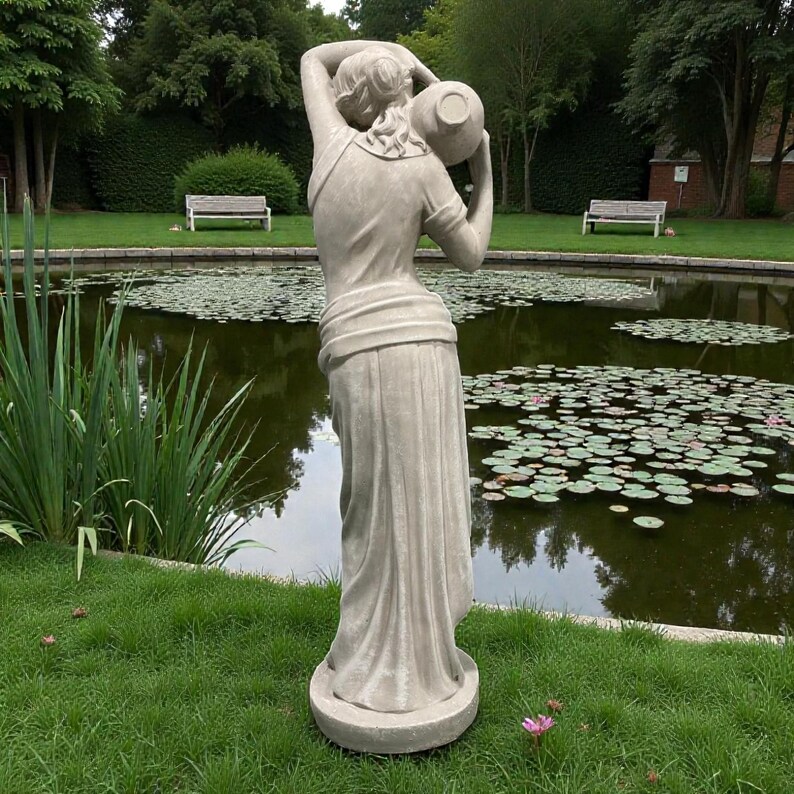 32" Concrete Dione Greek Goddess Statue - Large Outdoor Water Deity ...