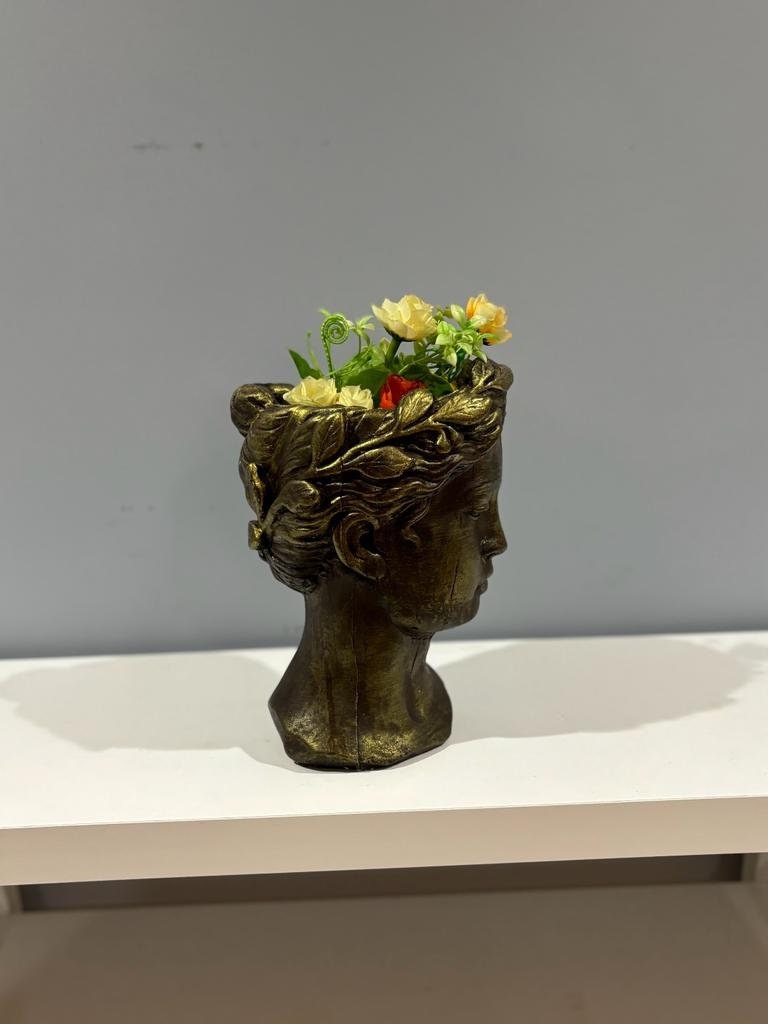 10" Solid Concrete Flower Pot, Finest Stone Finish Decor, Face Flower ...