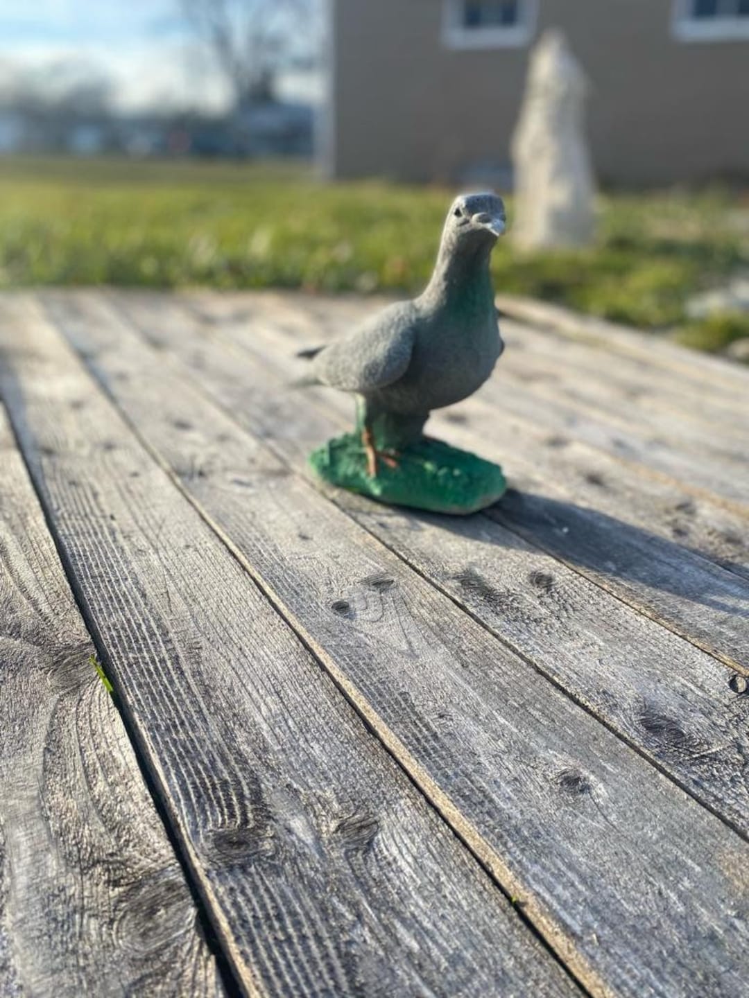 LIFE SIZE HANDMADE Stone French Pigeon Statue, Birds Garden Decor Home ...