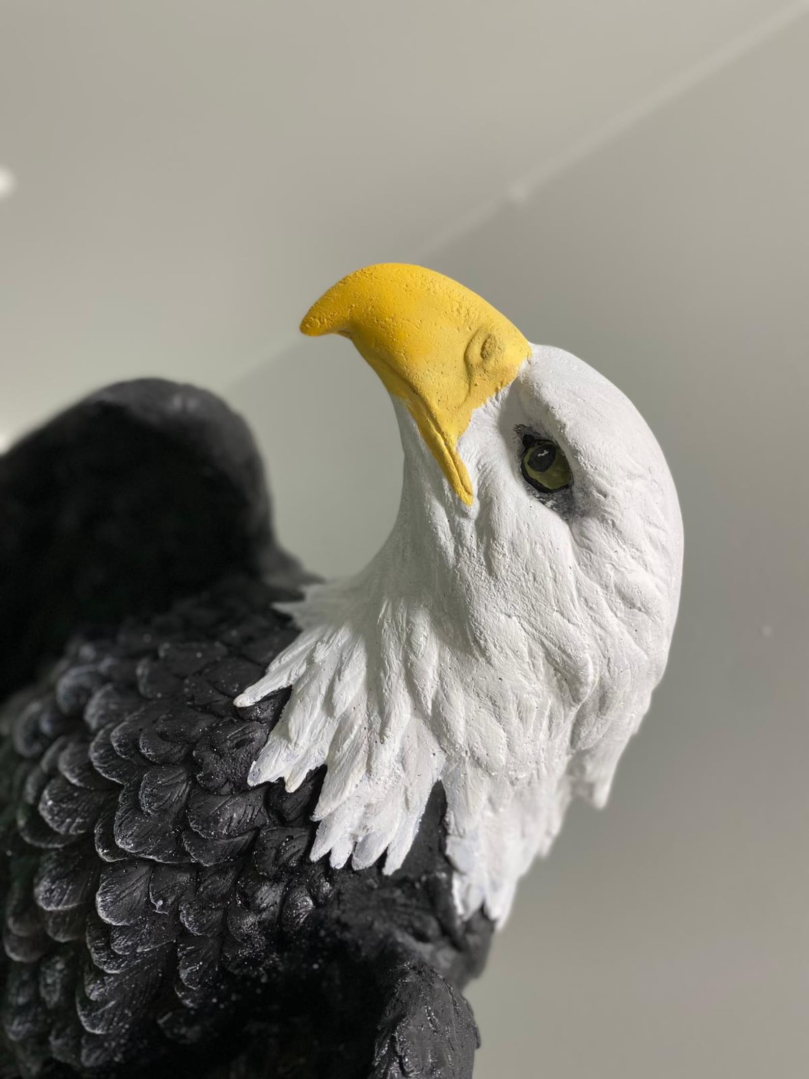 24" Solid Concrete Life-size American Bald Eagle Statue Eagle Statue ...