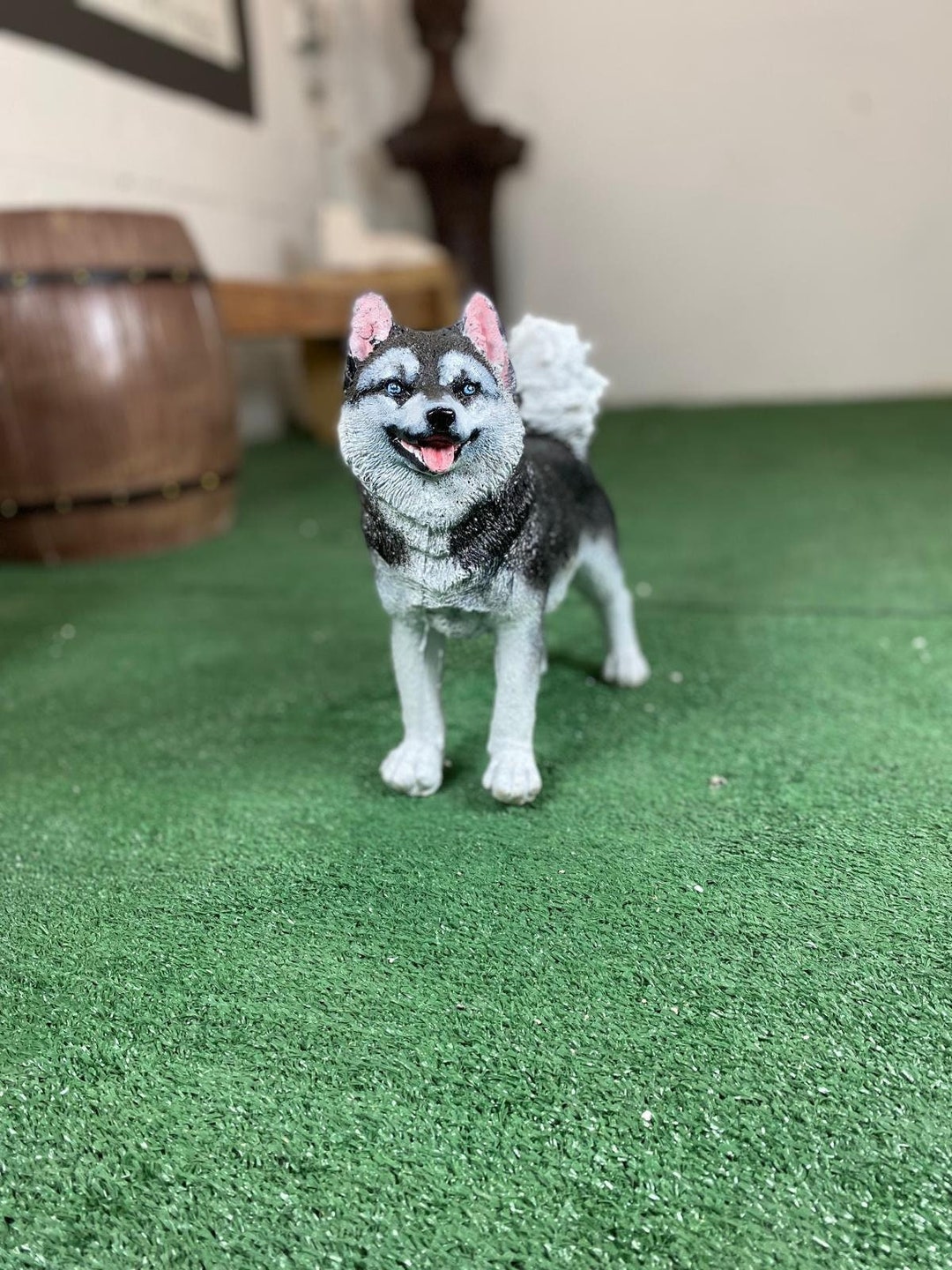Life-size Standing Husky Puppy Handmade to Make Your Garden or Home ...