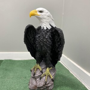 24" Solid Concrete Life-size American Bald Eagle Statue Eagle Statue ...