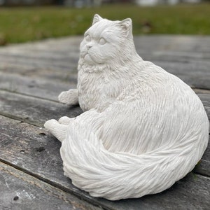 Life-size Concrete Persian Cat Statue , Finest Stone Finish, Christmas ...