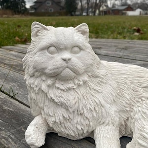 Life-size Concrete Persian Cat Statue , Finest Stone Finish, Christmas ...