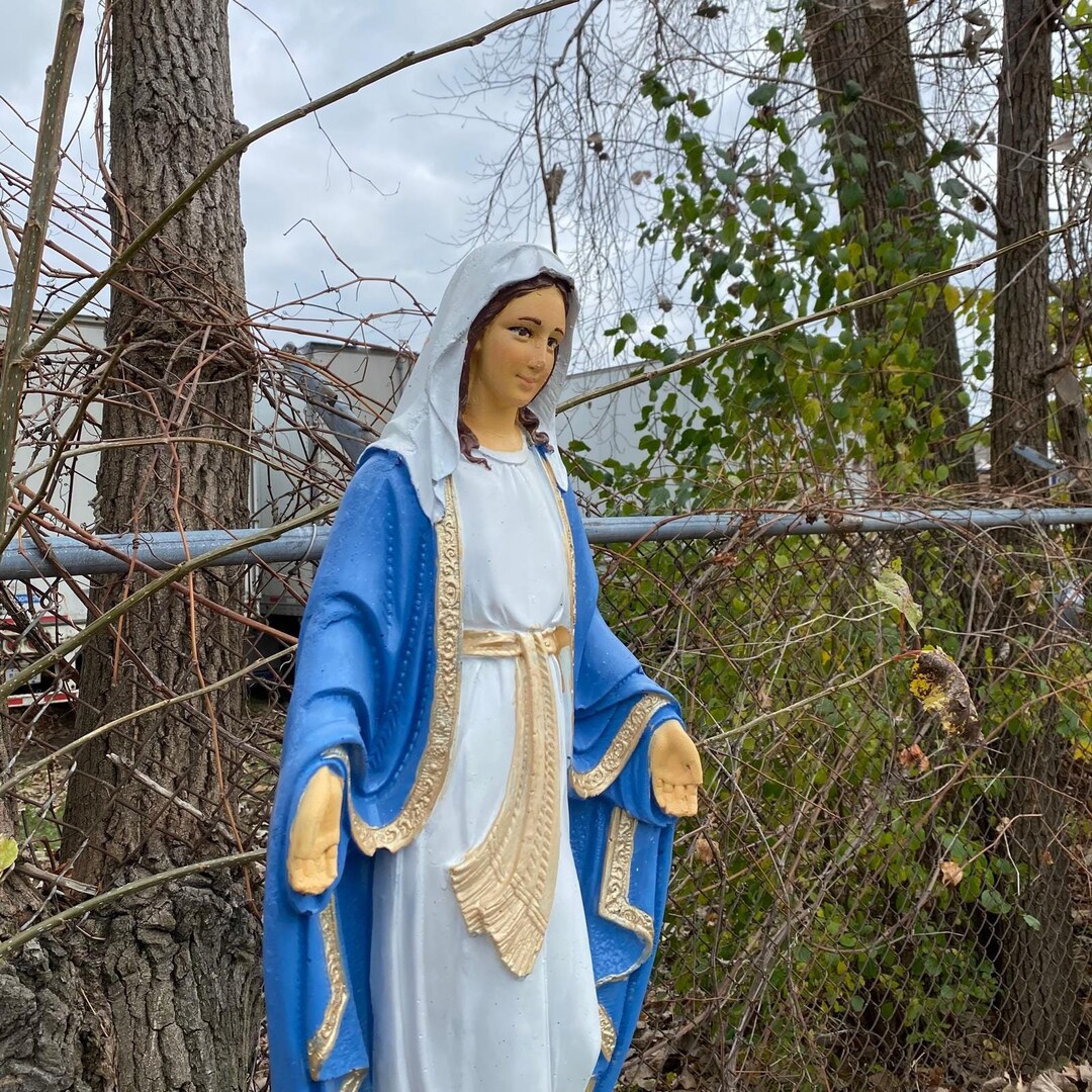 Large 32" Concrete Virgin Mary Statue, Outdoor Statues Finest Stone ...