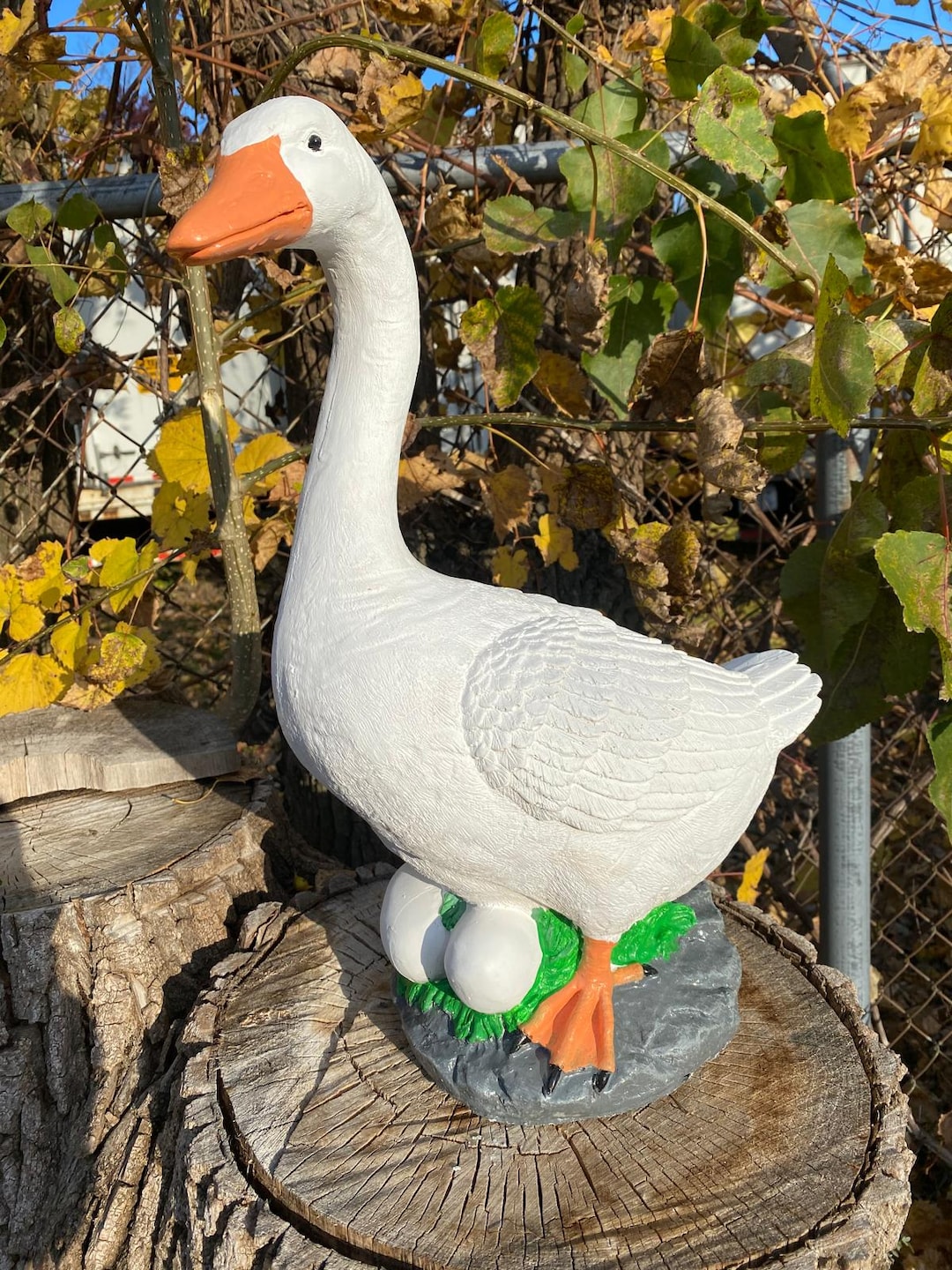 19 Cement Porch Goose Statue, American Dress up Statue, Life-size ...