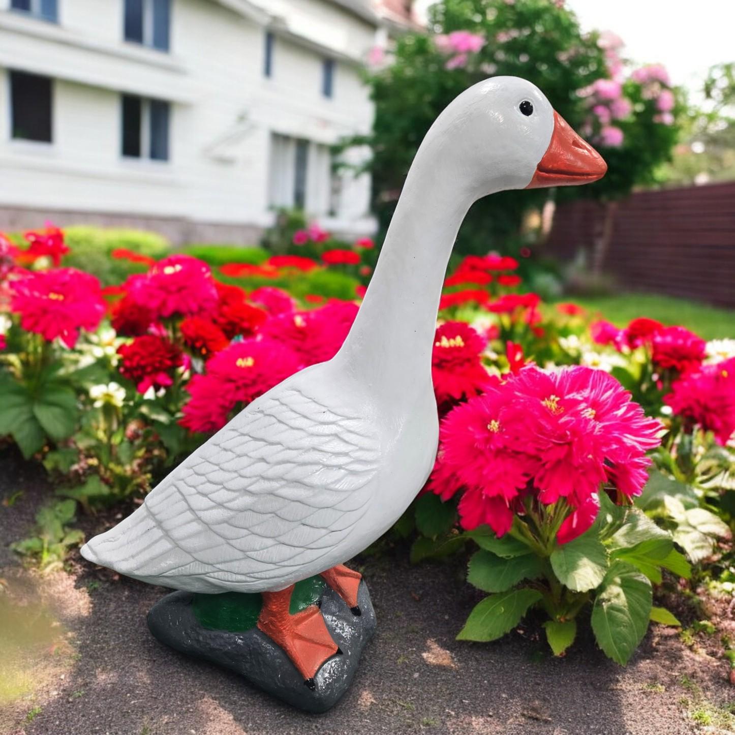 MASSIVE 28" Cement Porch Dress up Goose Statue, American Dress up Goose ...