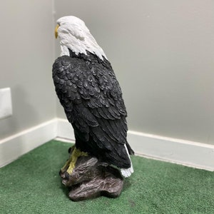 24" Solid Concrete Life-size American Bald Eagle Statue Eagle Statue ...