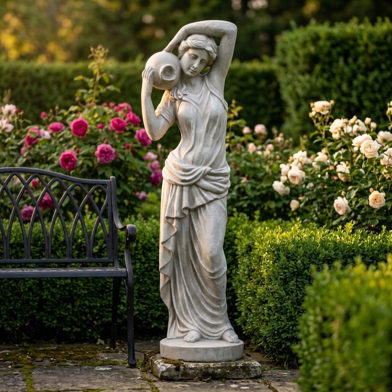 Large Concrete Garden Statue | 32" Dione Goddess Sculpture | Greek ...